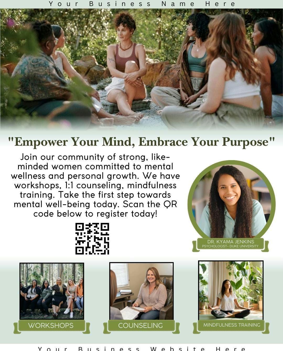 Psychology Consultation Flyer, DIY Flyer Template Design, Counseling ...