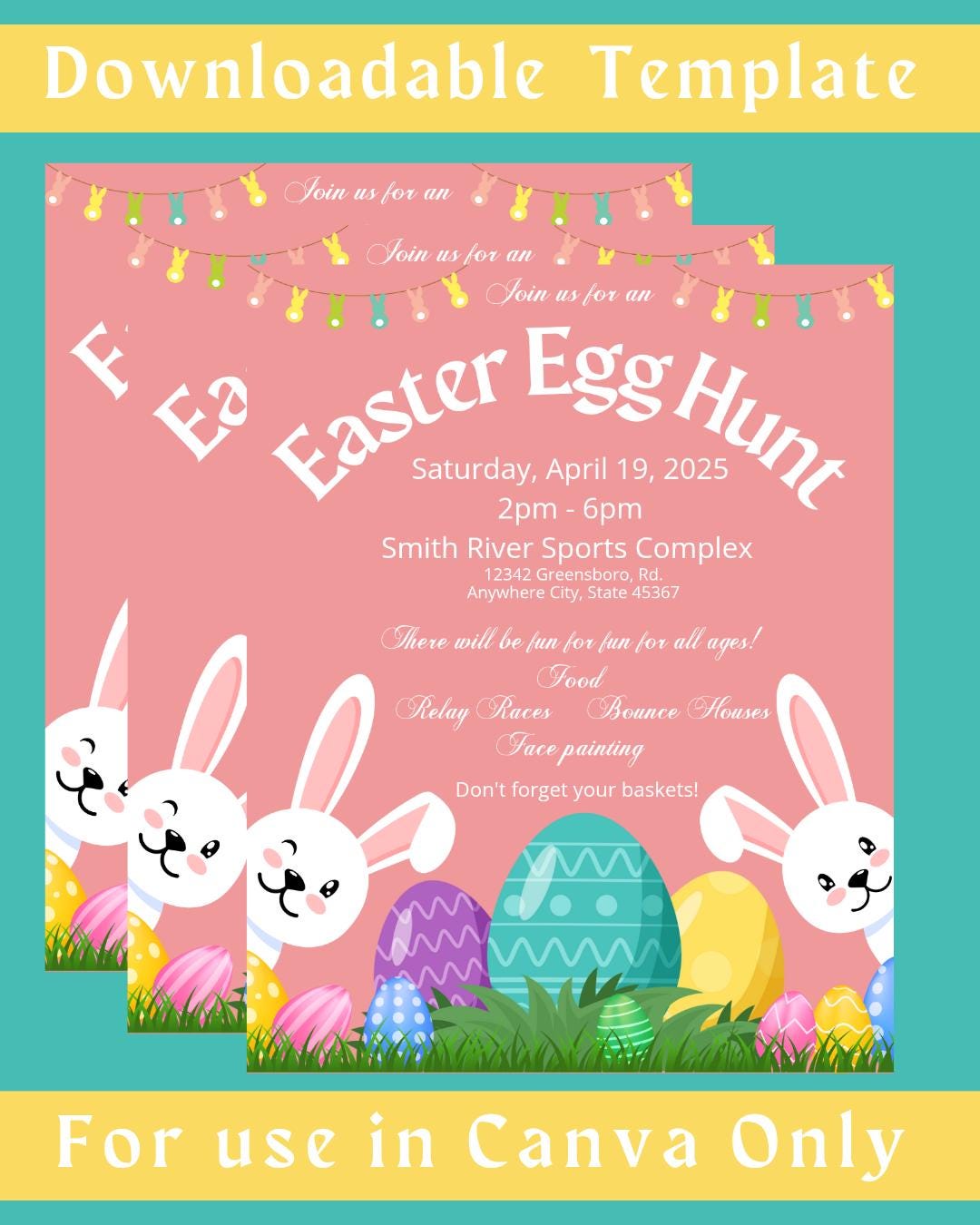Editable Easter Egg Hunt Invitation Template (digital Download) - Etsy