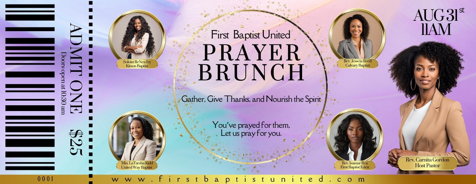 Editable Brunch Ticket, Let's Brunch, Brunch, Prayer Brunch, Sunday ...