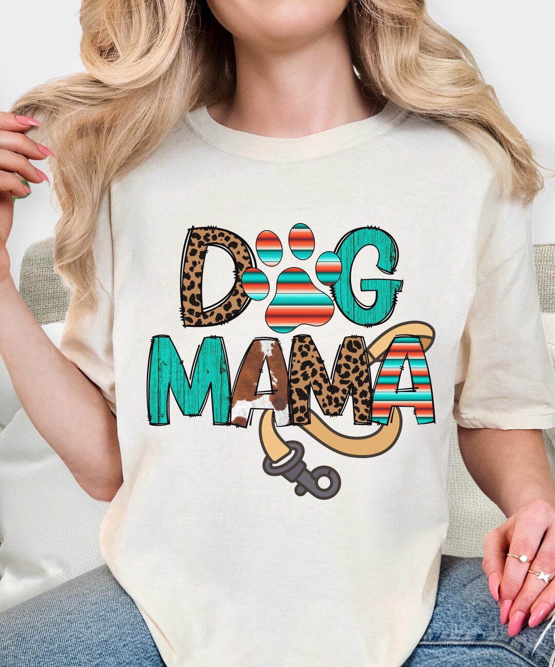 Serape Paw Print Shirt: Western Dog Mama Comfort Colors Tee - Etsy