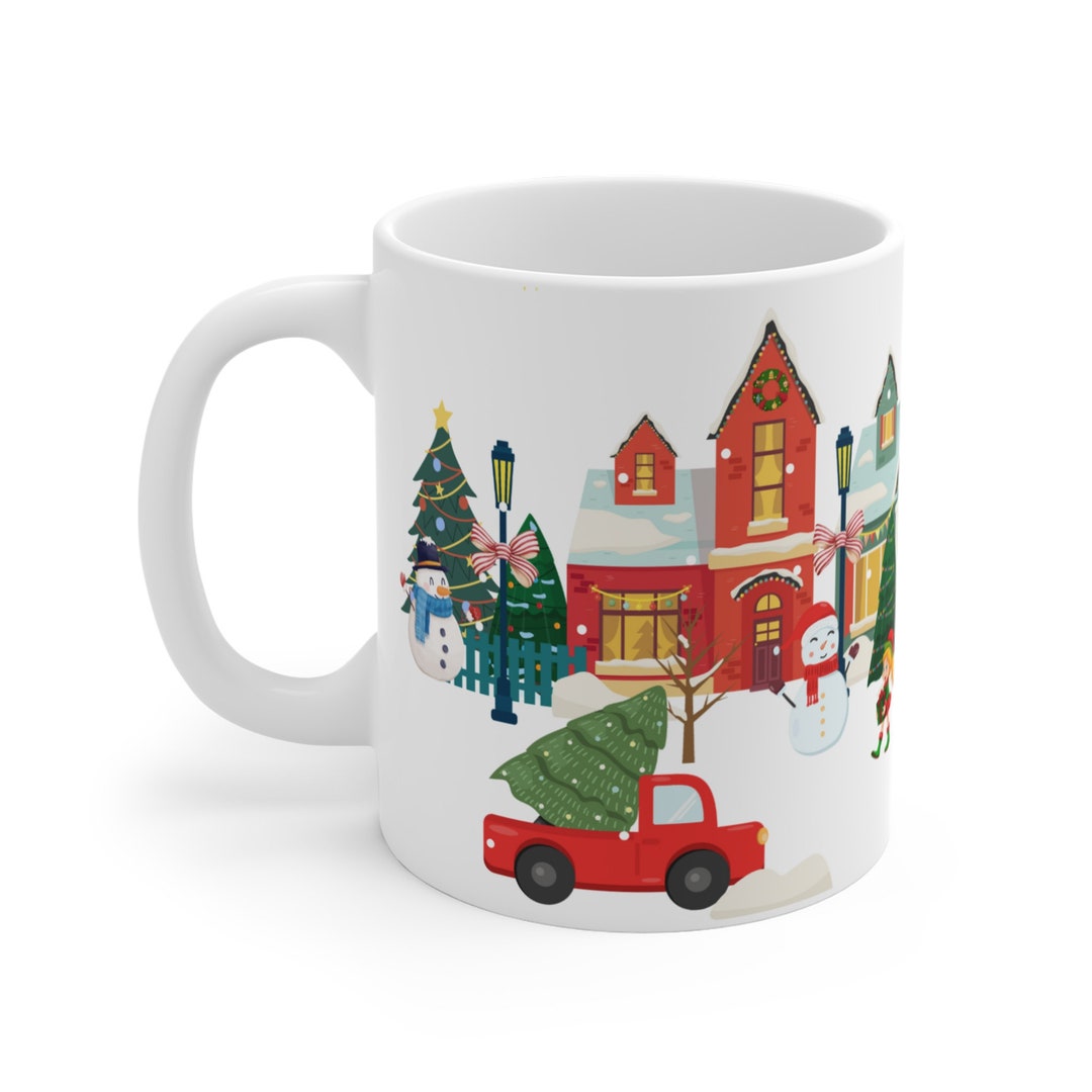 Christmas Village Mug, Winter Village Coffee Mug, Nostalgic Coffee Mug ...