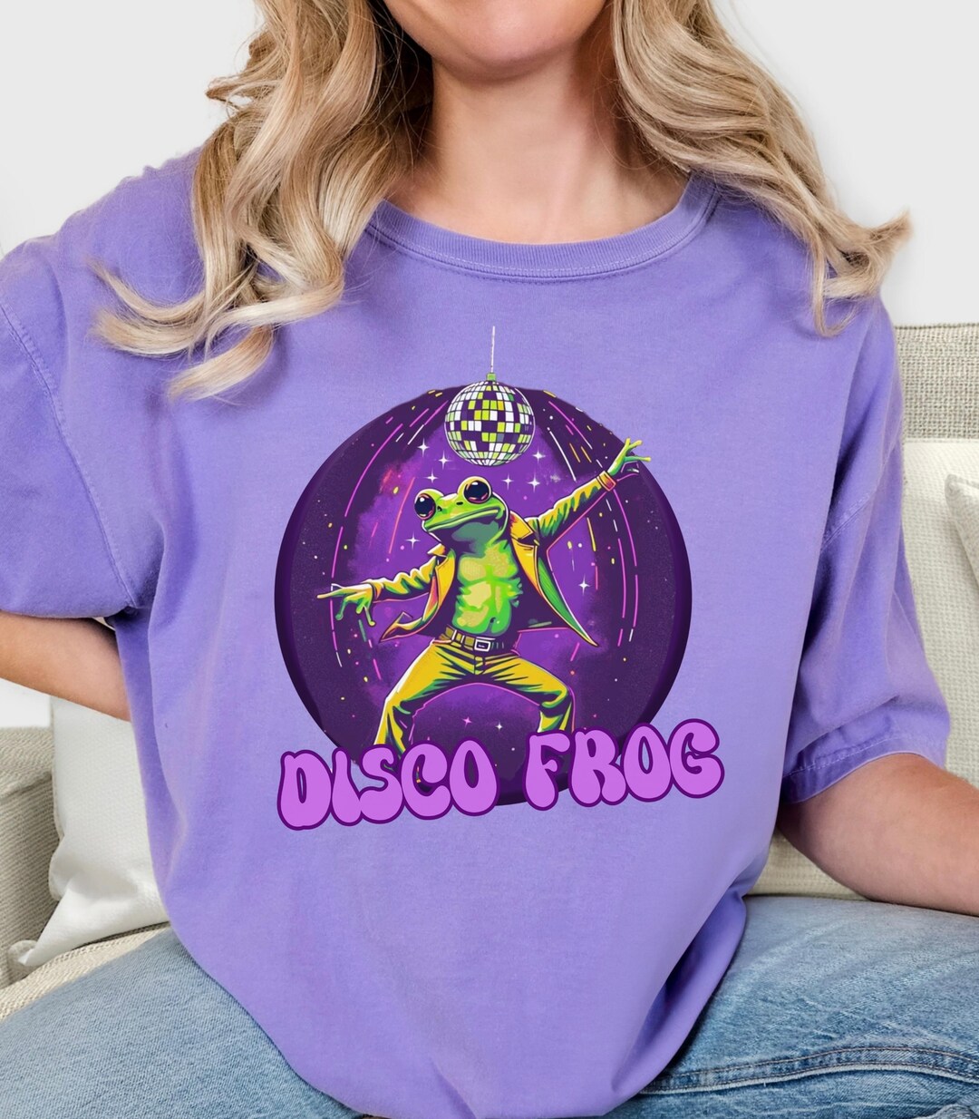 Groovy Frog T-shirt, Funny Disco Frog Shirt, Retro Disco Ball Tee ...