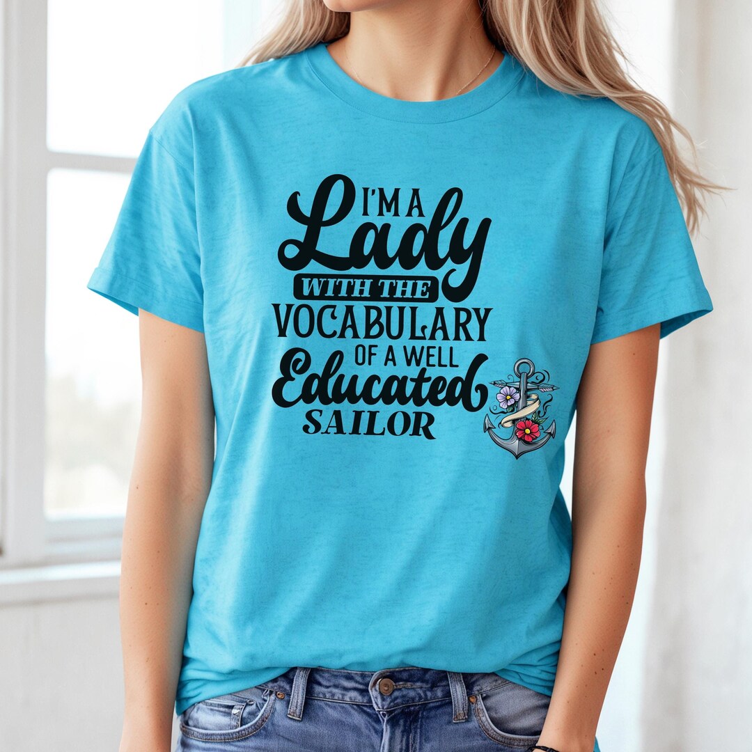 Mouth of a Sailor Fun Nautical Graphic Tee, Beach Quote Gift, Short ...