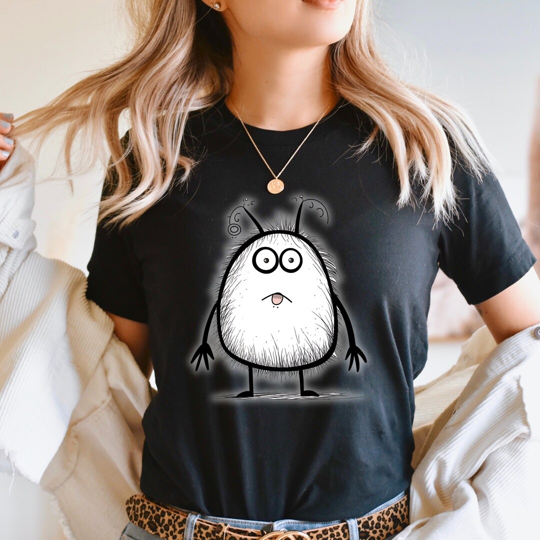 Cute Creepy Monster Unisex T-shirt, Spooky Ink Drawn Creature, Ghoulish ...