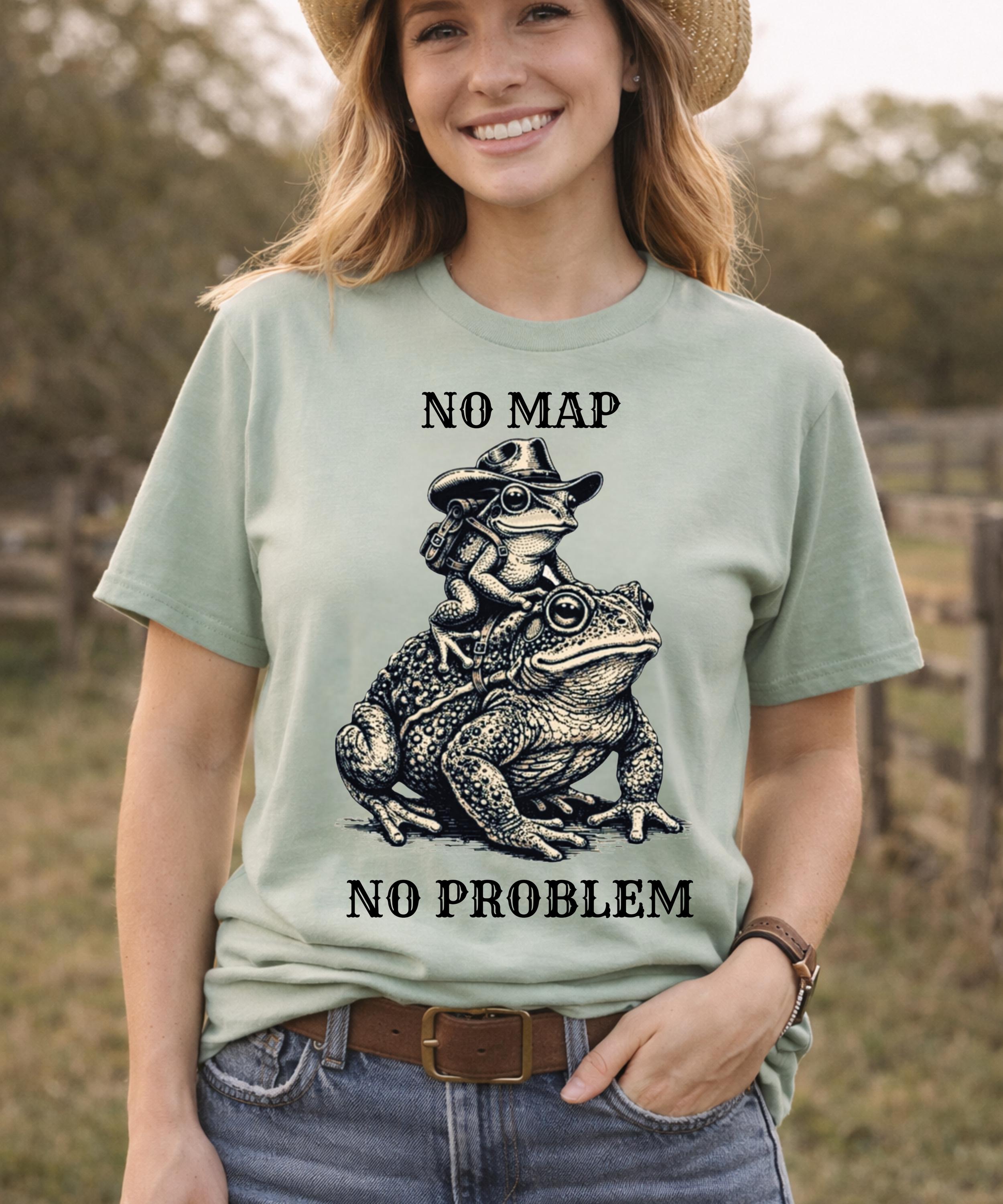 No Map No Problem, Frog and Toad Adventure T-shirt, Western Graphic Tee ...