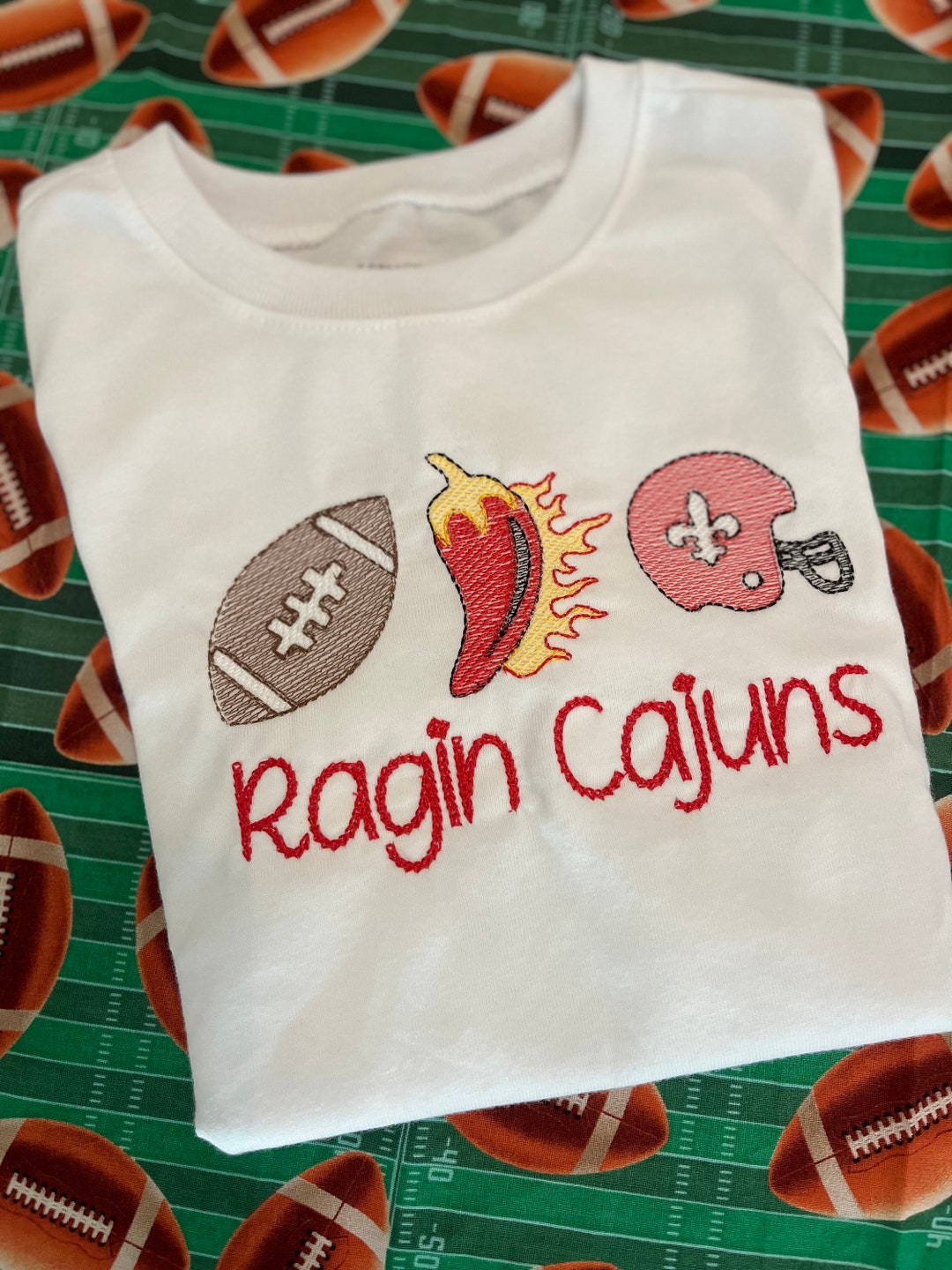 Kids Ragin Cajun Embroidered T-shirt, Personalized Monogram Shirt for ...
