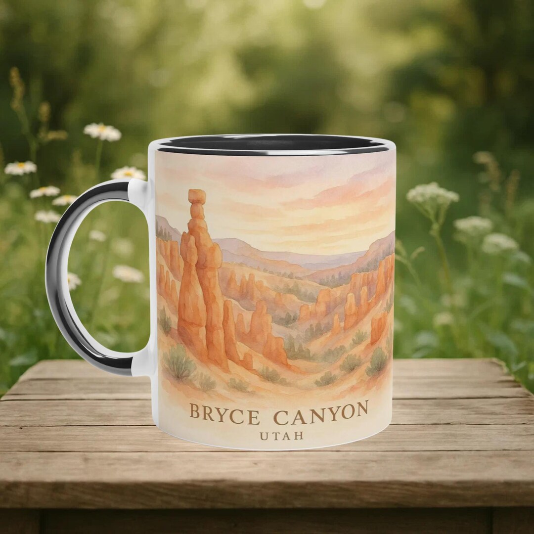 Bryce Canyon Coffee Mug, Utah National Park Watercolor Art - Etsy