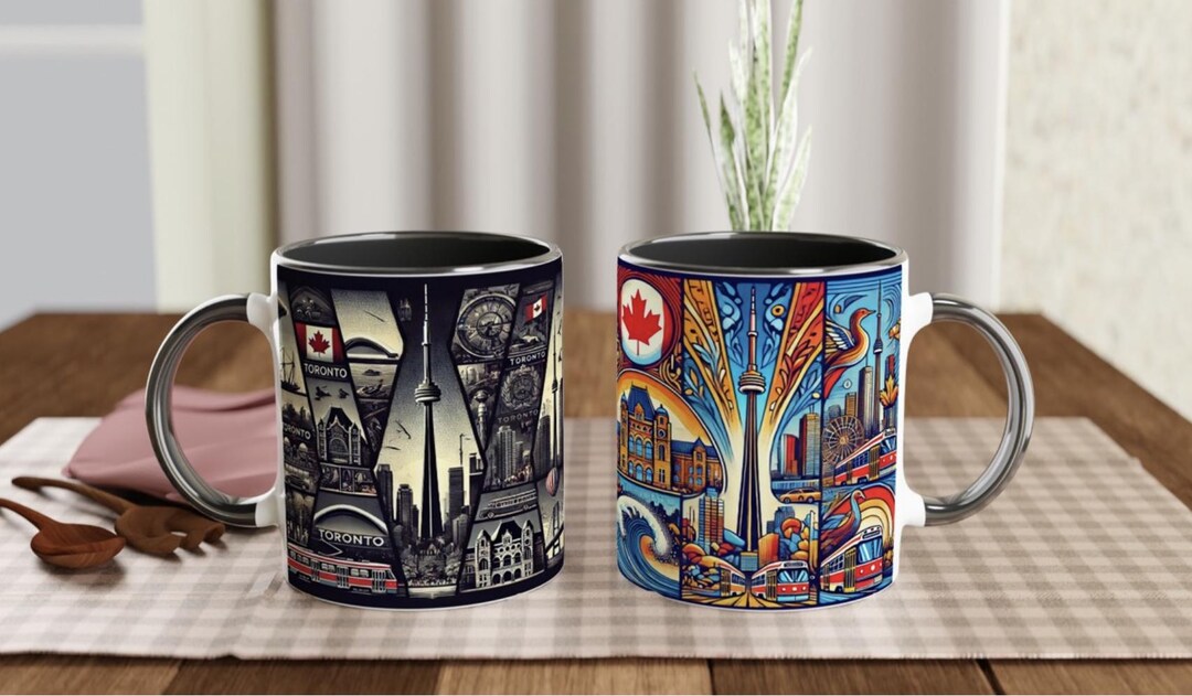 Toronto Landmarks Ceramic Mug: Cityscape Coffee Cup - Etsy