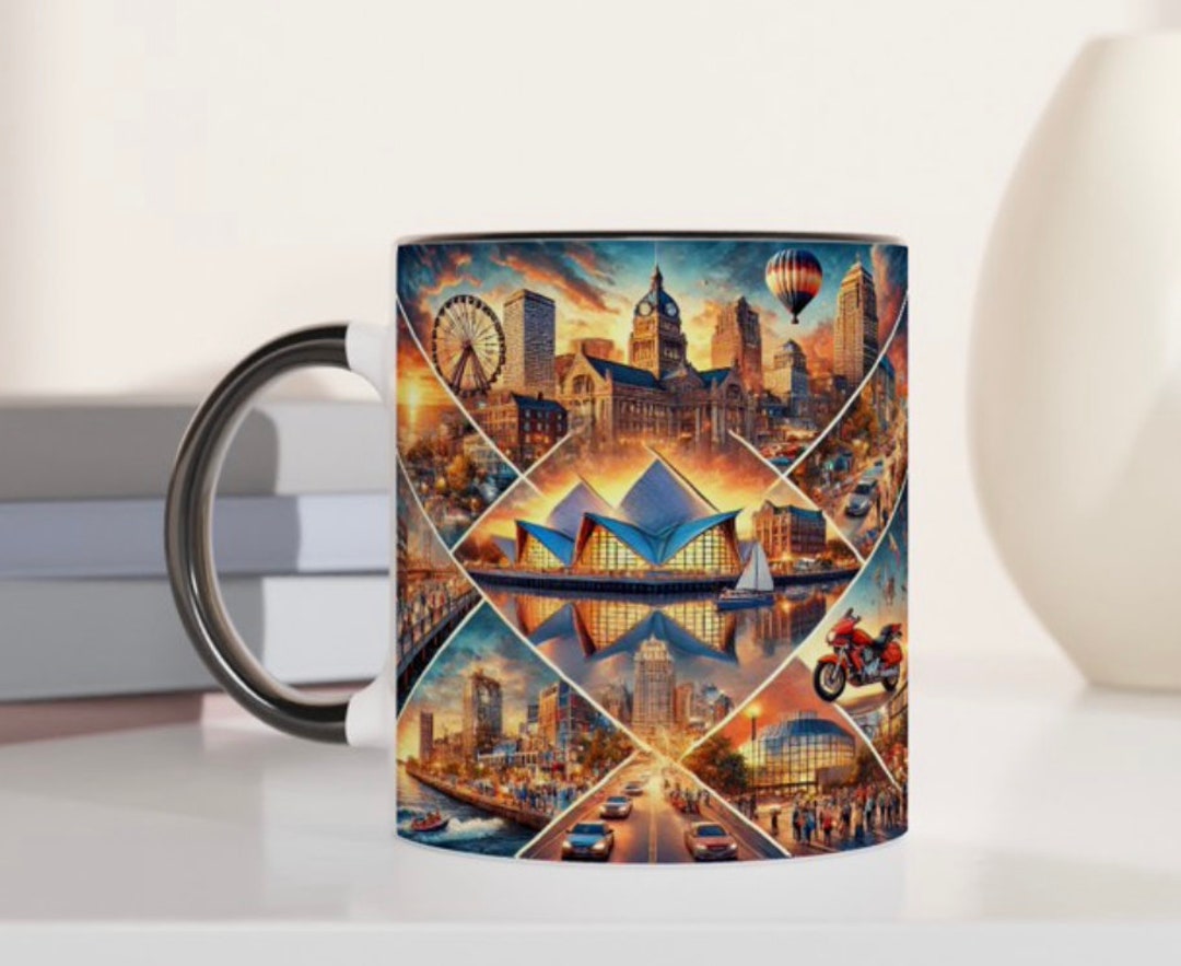 Milwaukee Cityscape Mug - Art Museum, Riverwalk, Harley-davidson Museum ...