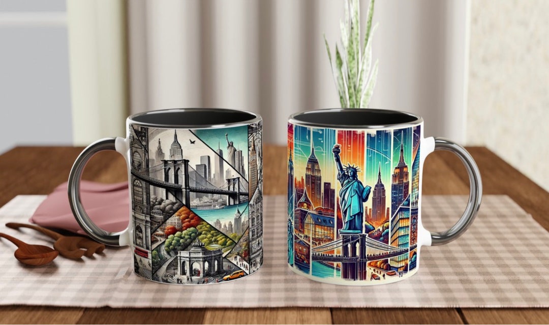 NYC Landmarks Coffee Mug: New York Cityscape Ceramic Mug - Etsy