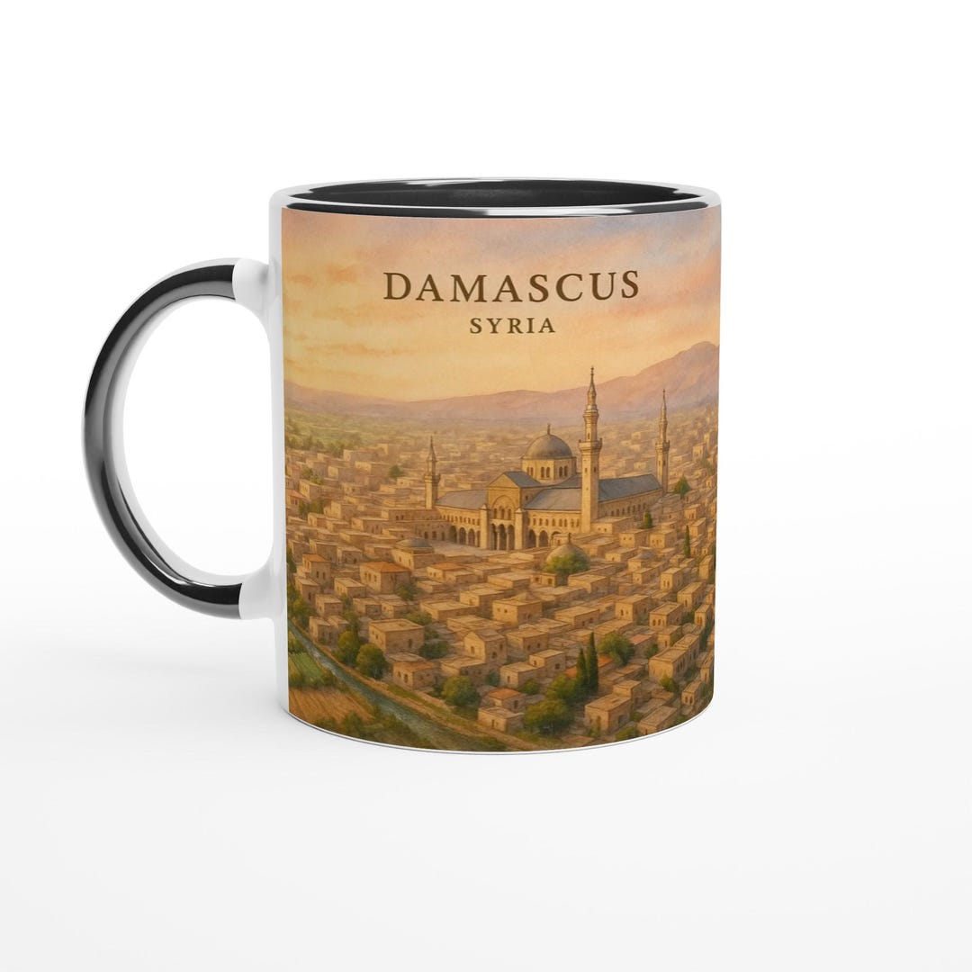 Damascus Syria Mug – Barada River Oasis, Old City Rooftops & Ghouta ...