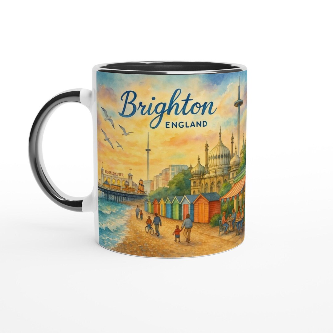 Brighton England Mug – Pier, Royal Pavilion & Beachfront - Etsy
