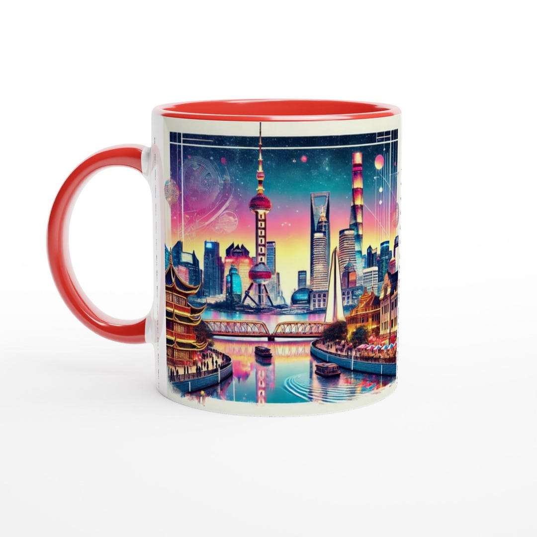 Shanghai Cityscape Mug - the Bund, Oriental Pearl Tower - Vibrant ...