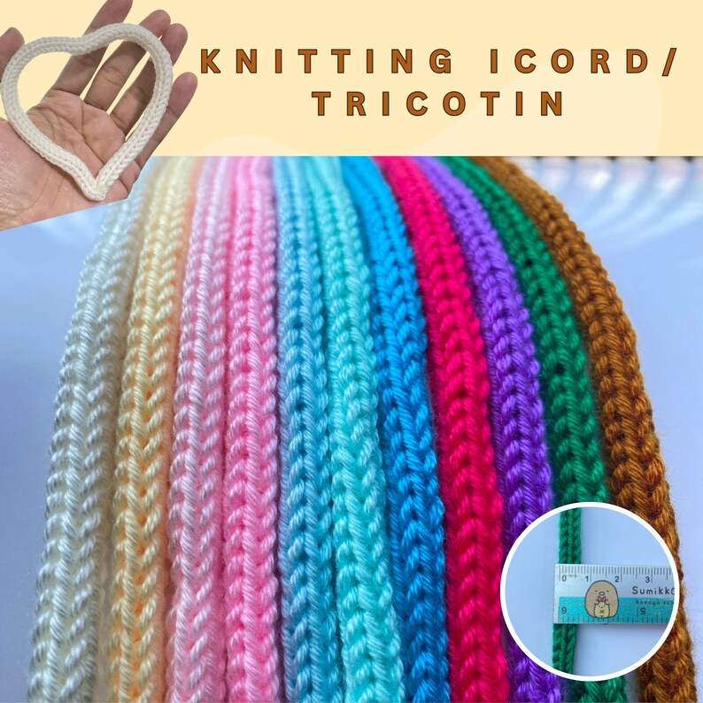 Knit I-cord/ Tricotin Cord for Knitted Wire Art - Handmade Supply Tube ...