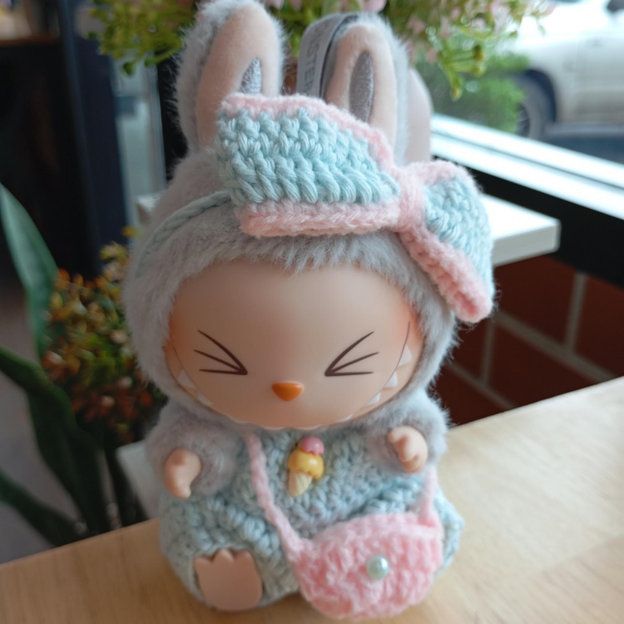 Handcrafted Crochet Overalls Blue Labubu V2 Doll Outfit - Etsy