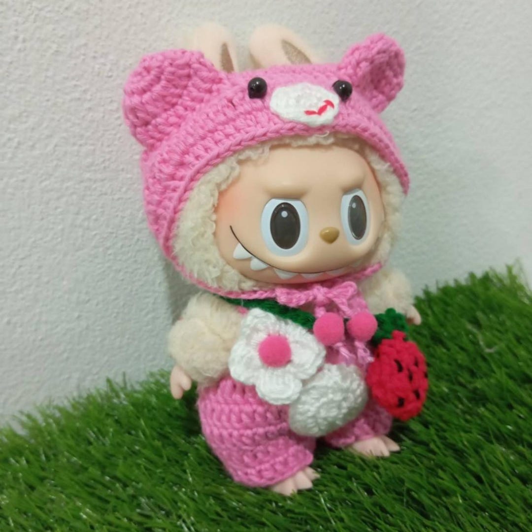 Handcrafted Crochet Pink Lotso Labubu Outfit - Etsy