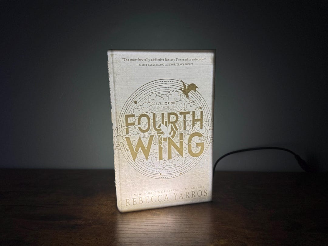 Fourth Wing Book Lithophane Light | 360 Glow | Usb Plug | 3D Printed - Etsy