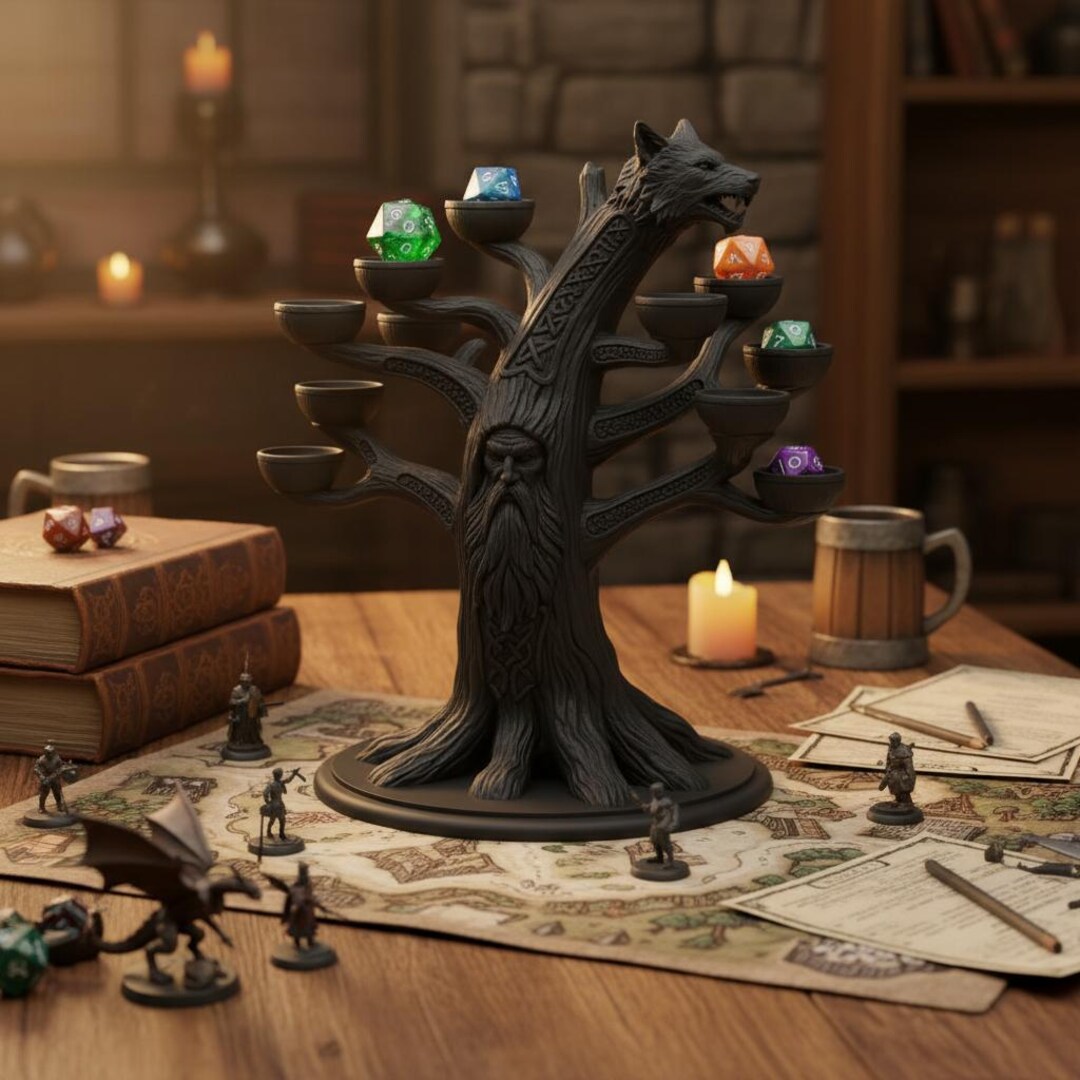 Howling Yggdrasil Dice Display Stand | D20 Display Tree | RPG Dice ...