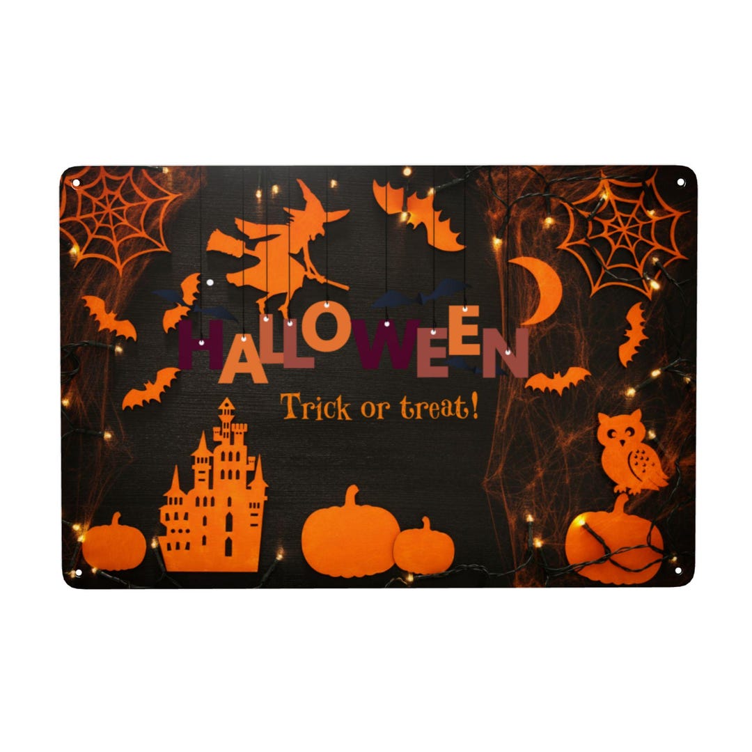 Haunted Hotel Tin Sign Gothic Halloween Metal Wall Art Perfect for ...