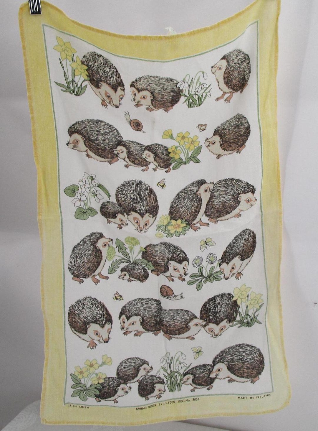 Vintage Hedgehog Irish Lenin Cloth Made in Irland 17x27 - Etsy