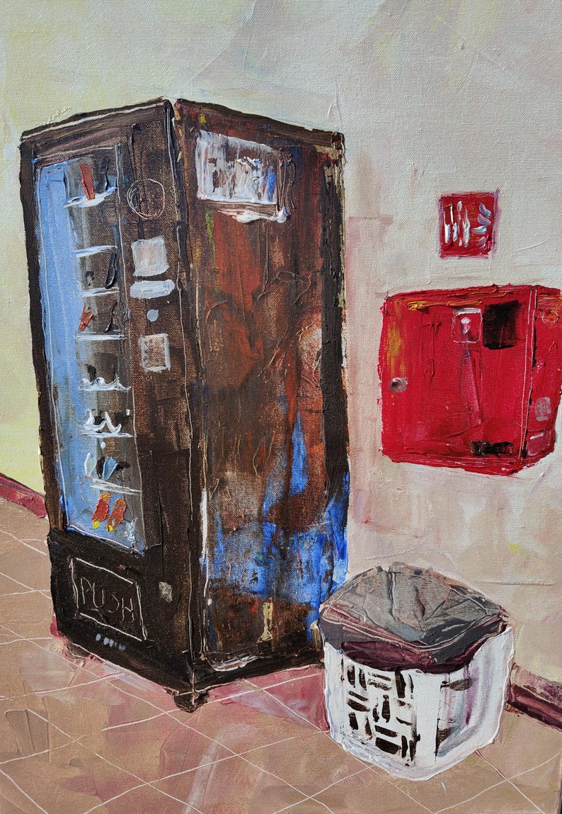 Corridor Painting - Vending Machine. - Etsy
