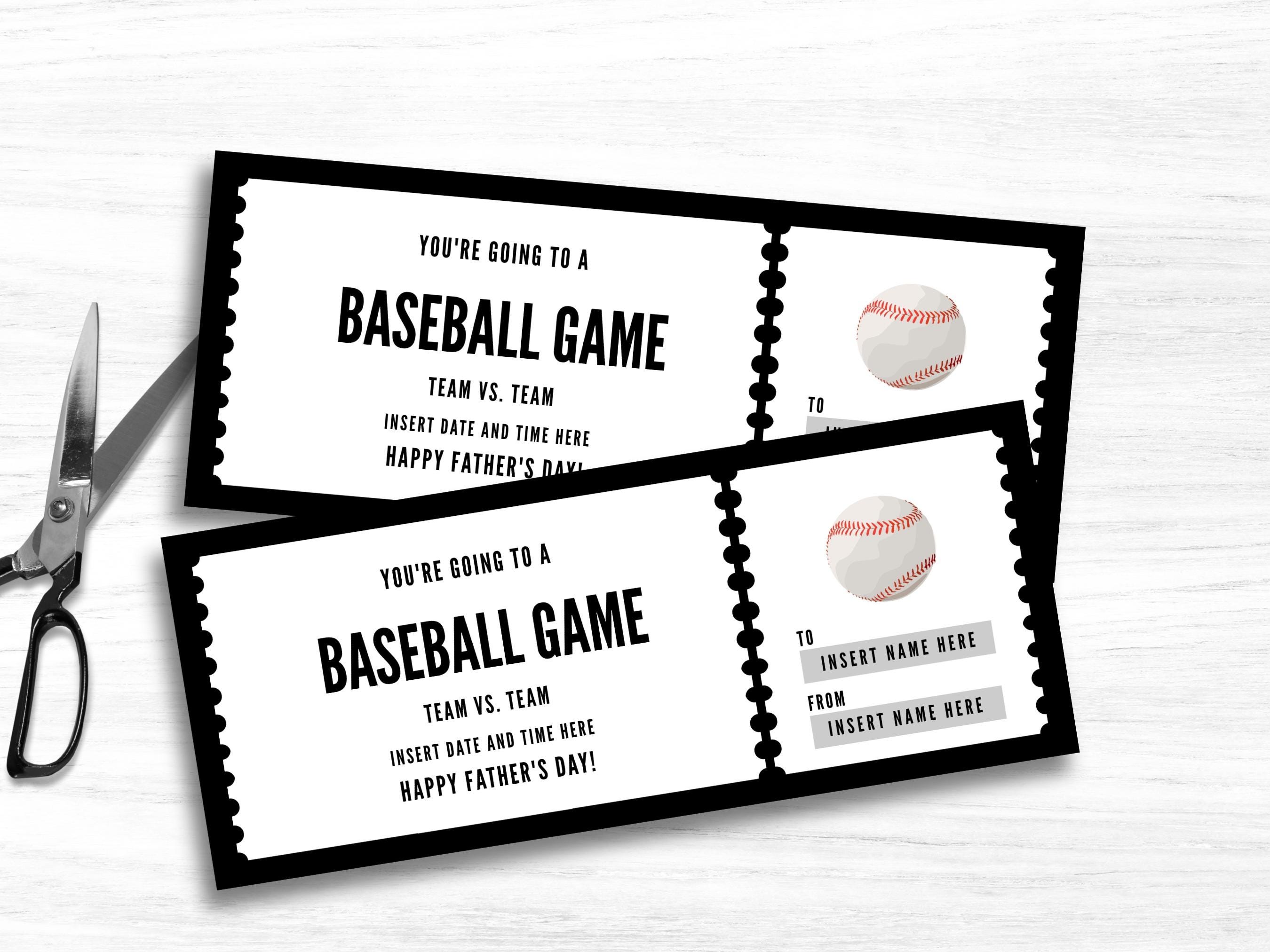 Editable Baseball Game Ticket Template, Printable Baseball Ticket ...