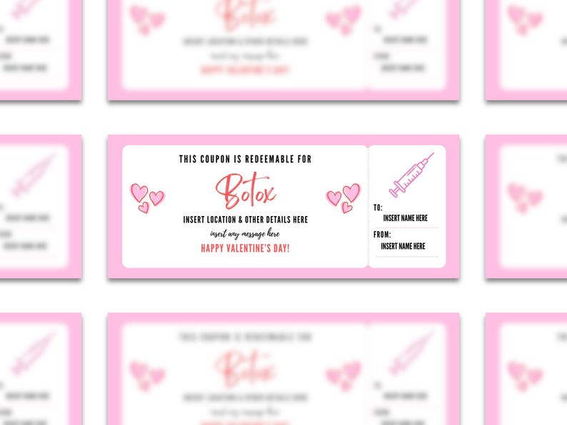 Editable Botox Coupon Template, Custom Botox Valentine's Day Gift ...
