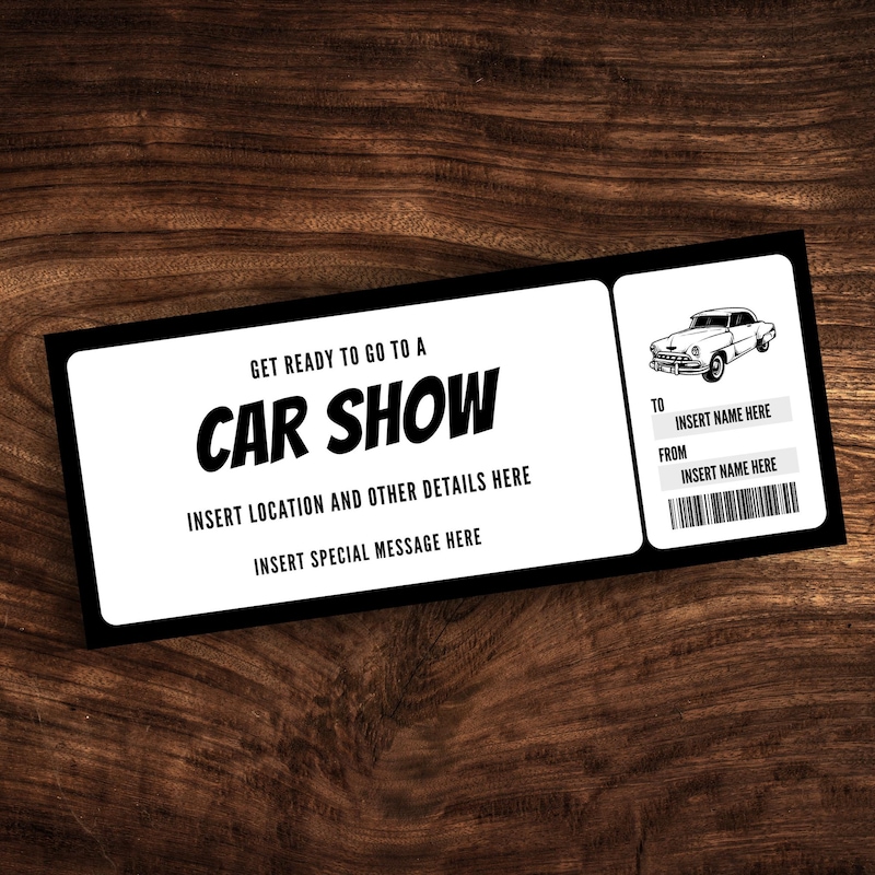 Car Show Ticket Printable - Etsy