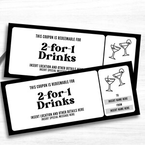Printable 2-for-1 Drink Coupon Template, Editable Buy One Get One Drink ...