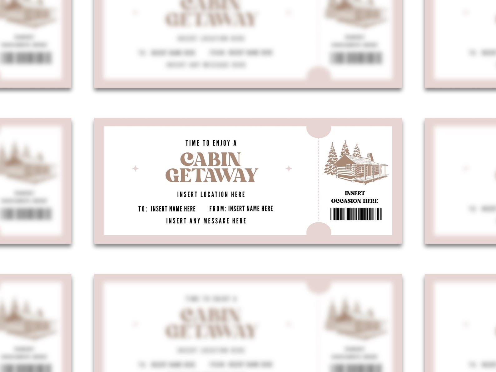 Editable Cabin Getaway Coupon Template, Custom Surprise Cozy Cabin ...