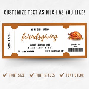 Editable Friendsgiving Invitation Coupon, Custom Friendsgiving Invite ...