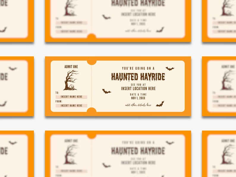 Editable Haunted Hayride Coupon, Custom Haunted Hayride Ticket Template ...