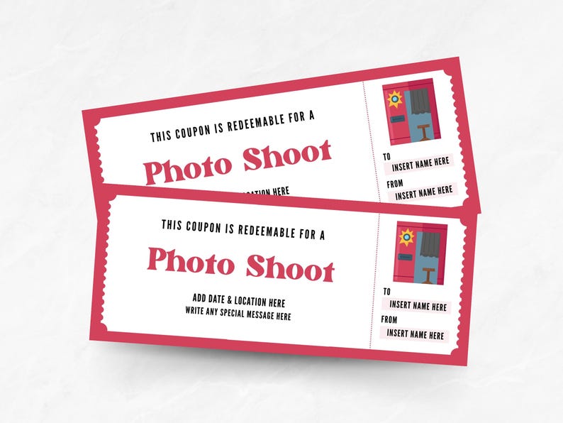 Editable Photo Booth Coupon, Custom Photo Booth Shoot Gift Certificate ...