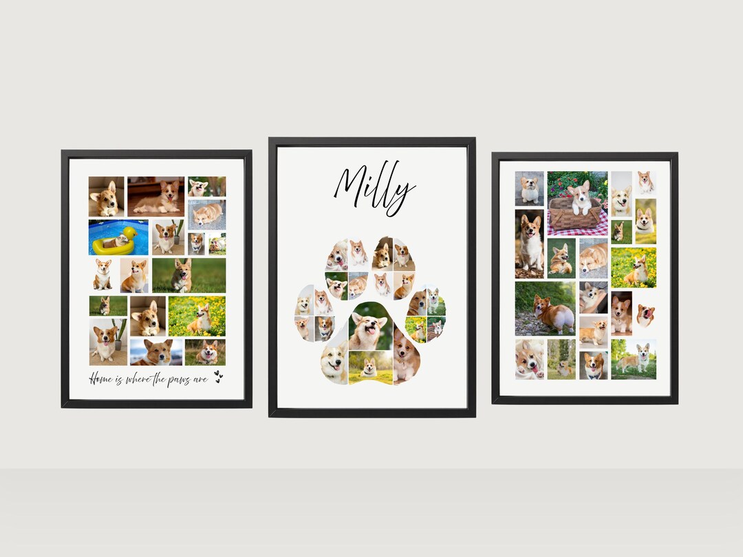 Editable Pet Photo Collage Template, Custom Dog Photo Collage Poster ...
