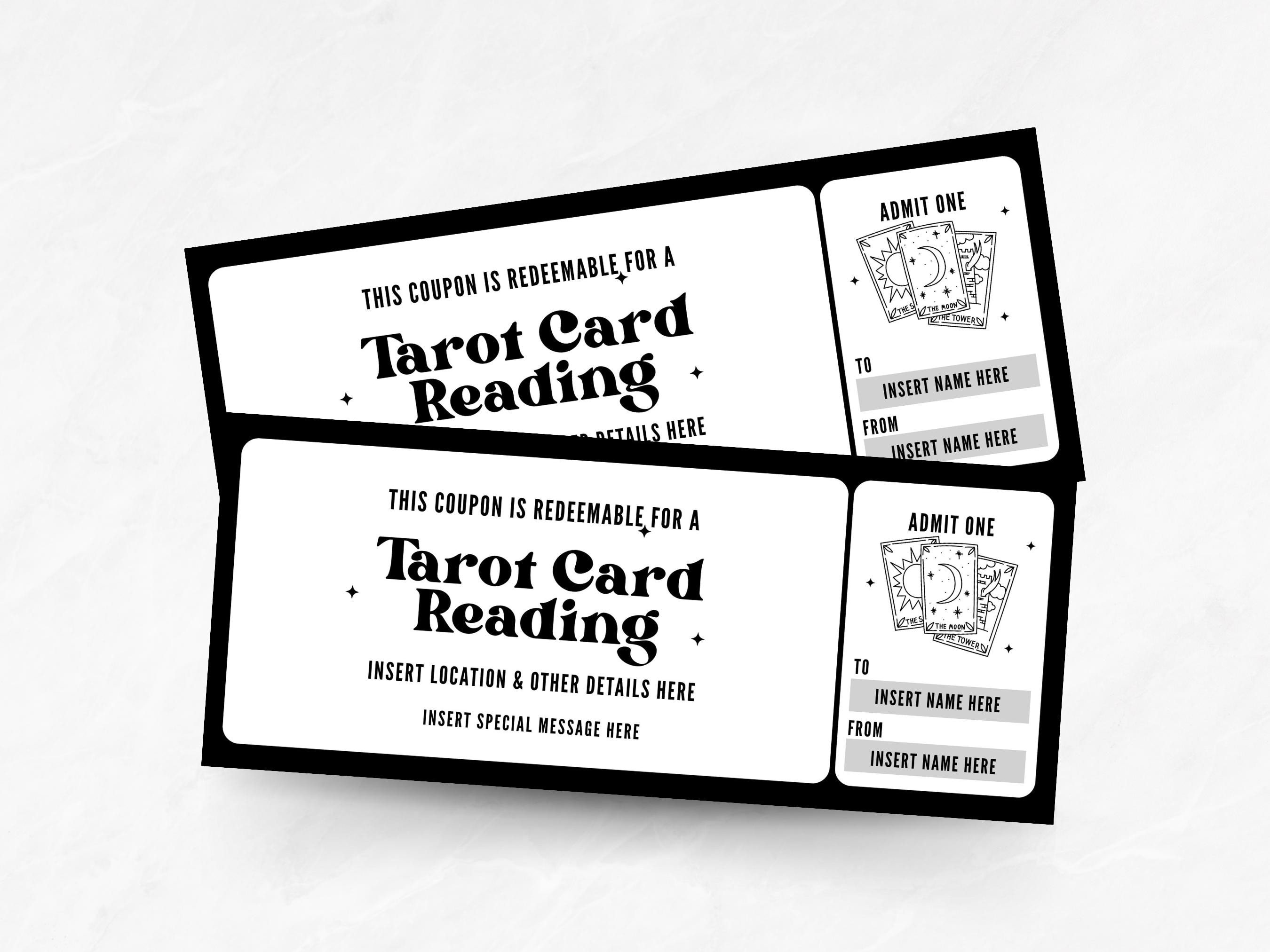 Editable Tarot Card Reading Coupon, Custom Spiritual Tarot Reading ...