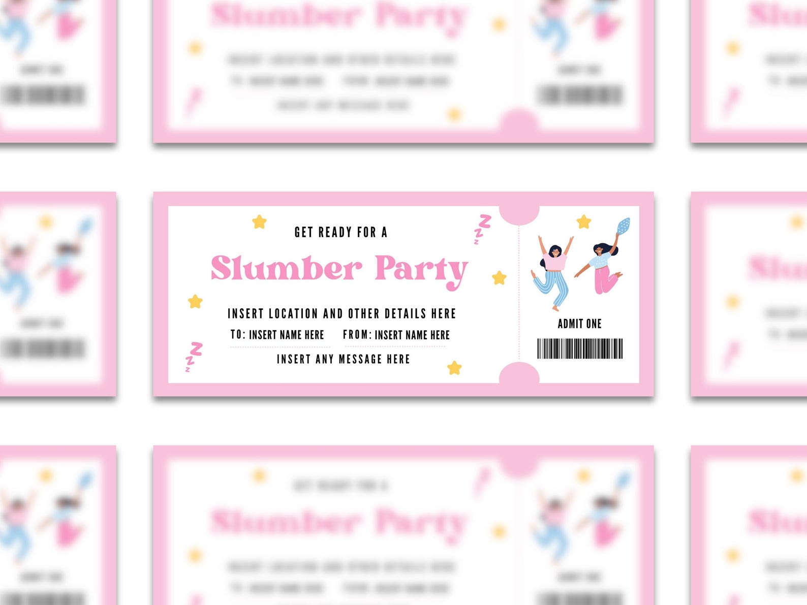 Editable Slumber Party Coupon Template, Custom Sleepover Invitation ...
