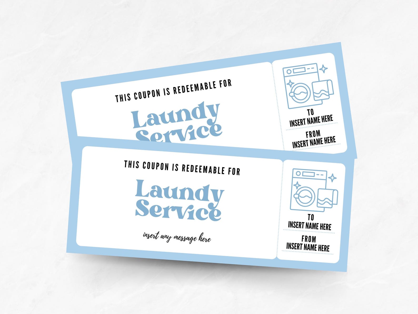 Editable Laundry Service Coupon, Custom Laundry Cleaning Service Gift ...