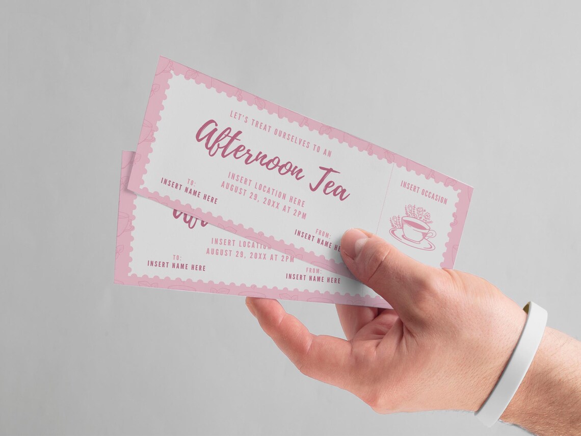 Editable Afternoon Tea Ticket Template, Custom Afternoon Tea Party ...
