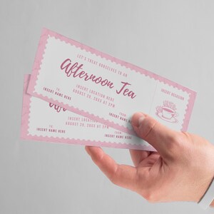 Editable Afternoon Tea Ticket Template, Custom Afternoon Tea Party ...