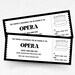 Custom Opera Ticket Template, Printable Opera Show Ticket Coupon ...