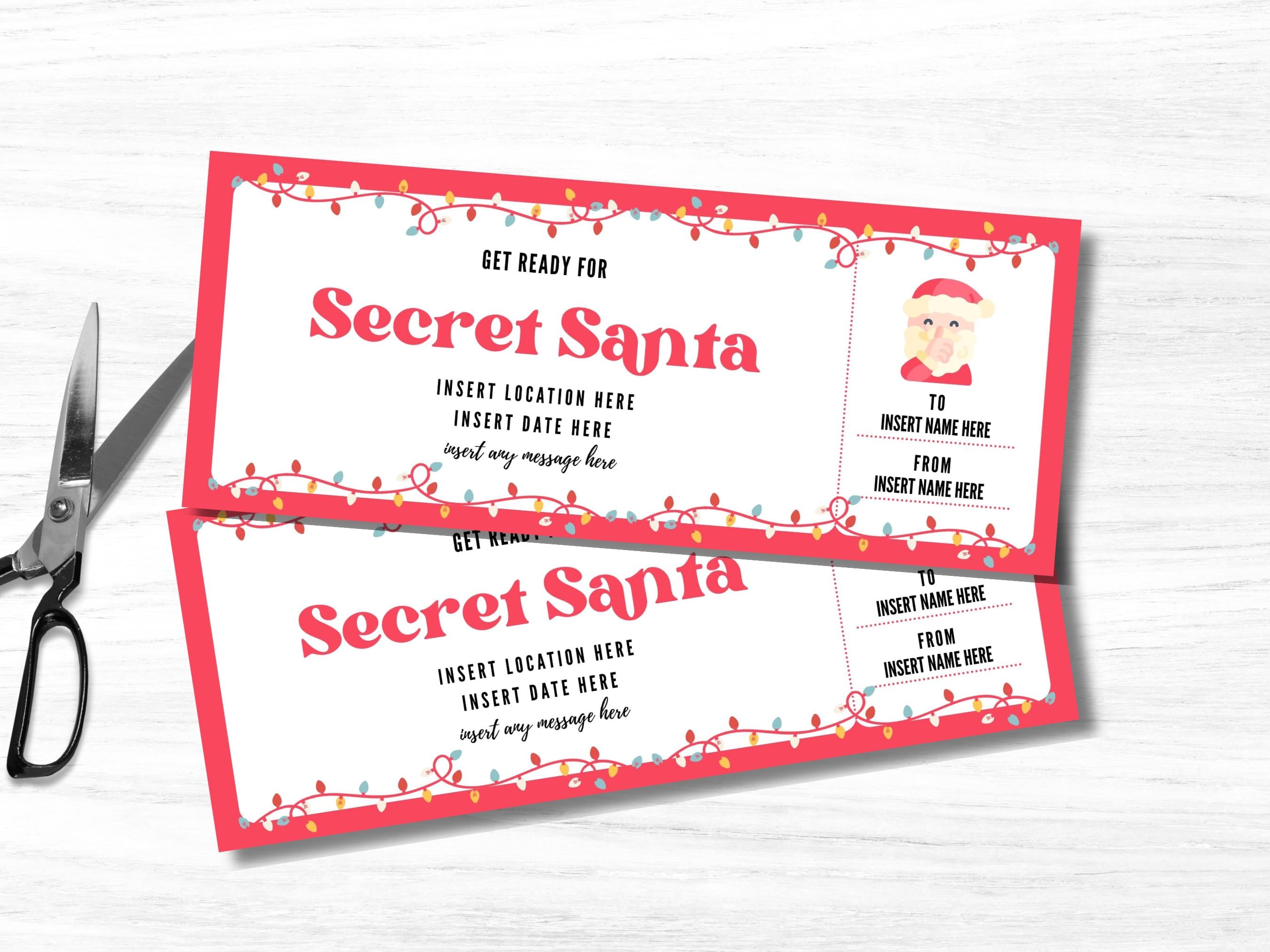 Editable Secret Santa Invitation Template, Custom Secret Santa Gift ...