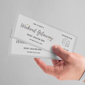 Editable Weekend Getaway Coupon Template, Custom Surprise Hotel ...
