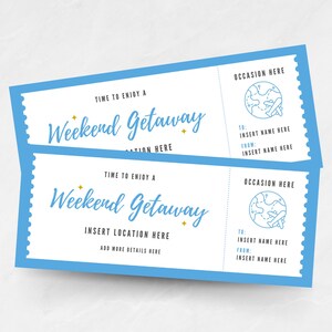 Editable Weekend Getaway Coupon Template, Custom Surprise Hotel ...