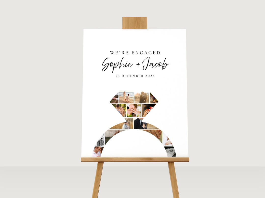 Custom Engagement Photo Collage Template, Personalized Couples Photo ...