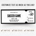 Editable Soccer Game Ticket Template, Printable Football Ticket ...