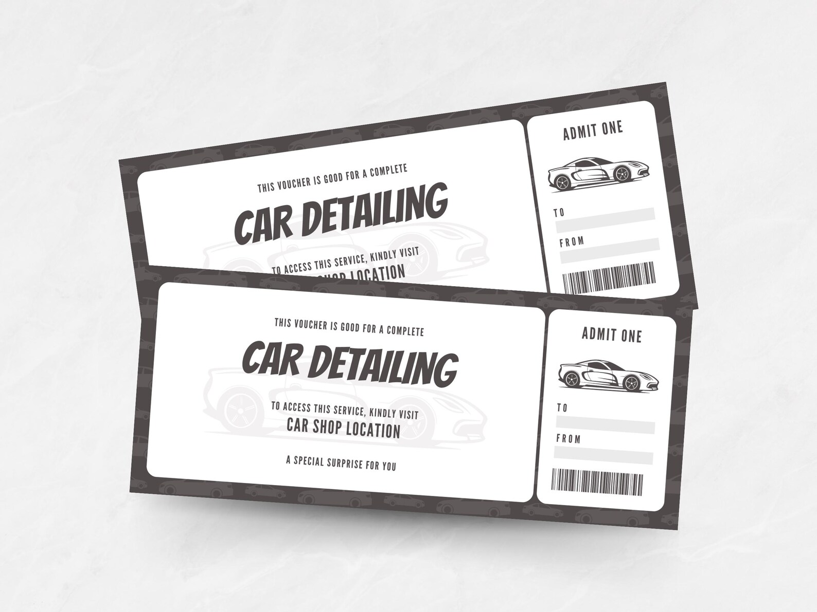 Editable Car Detail Coupon Template, Custom Car Detailing Ticket ...