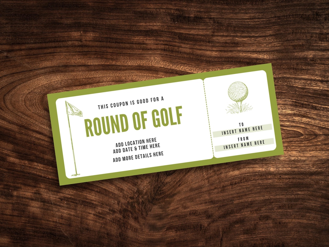 Editable Round of Golf Gift Certificate, Custom Round of Golf Coupon ...