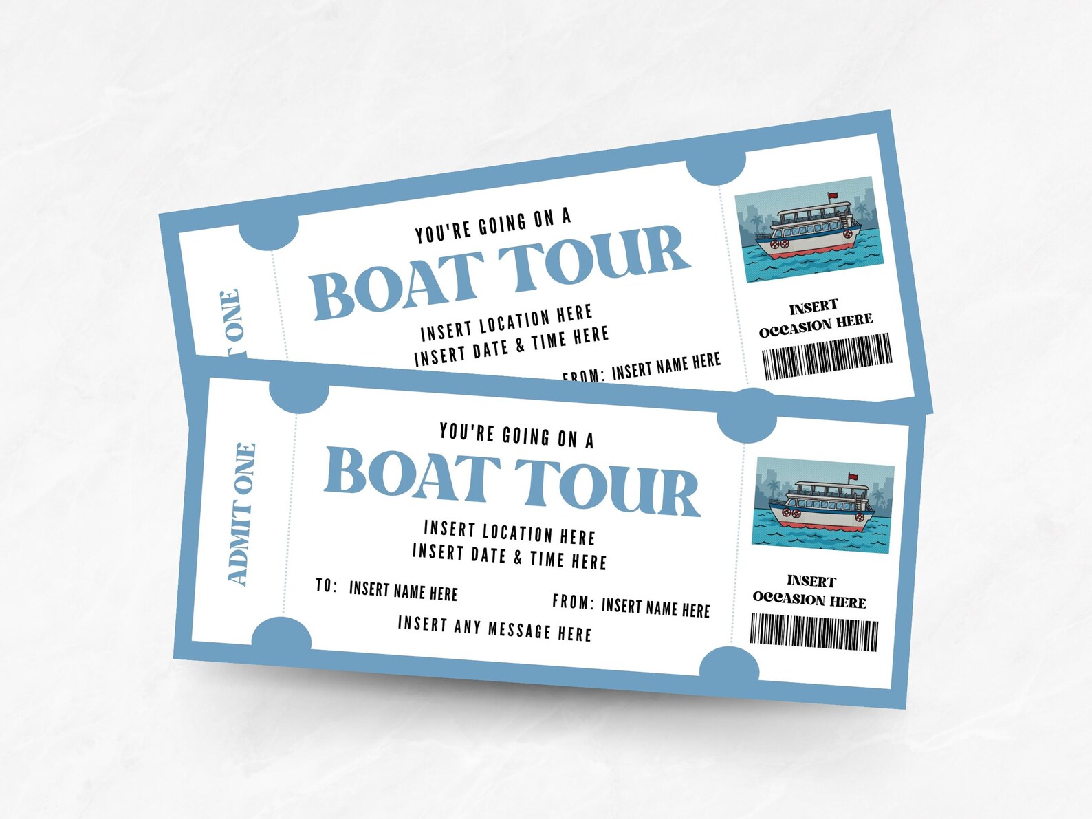 Editable Boat Tour Ticket Template, Printable River Boat Tour Boarding ...