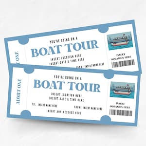 Editable Boat Tour Ticket Template, Printable River Boat Tour Boarding ...