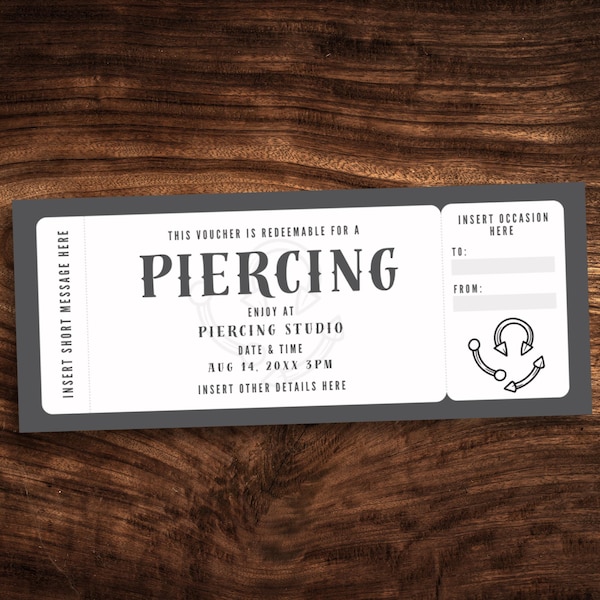 Piercinggutschein pdf vorlage - Etsy.de